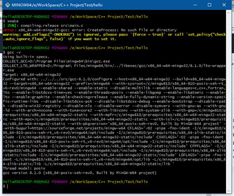 gcc正常xmake x w mingw gcc error CreateProcess No such file or directory Issue