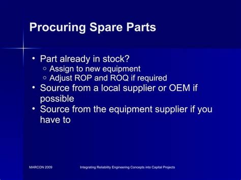 Integrating Reliability Engineering Concepts Ppt