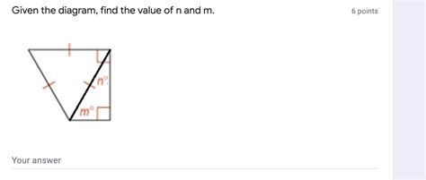 Solved Given The Diagram Find The Value Of N And M 6 Chegg Com