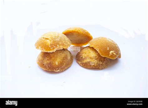 brown sugar or java sugar or palm sugar or gula jawa isolated on white