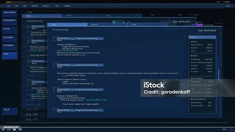 Computer User Interface Showing Infographics Working Coding Terminal