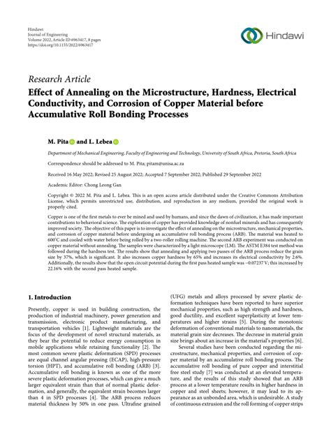 Pdf Effect Of Annealing On The Microstructure Hardness Electrical Conductivity And