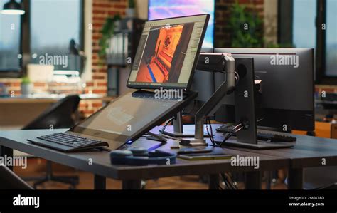 Empty Electronics With Multiple Screens To Develop Artistic Modern Content Showing Gaming