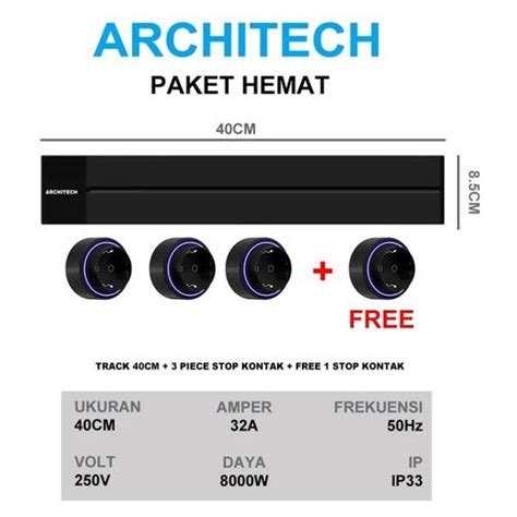 Promo Architech Paket Hemat Track Stop Kontak Tanam Tembok Track