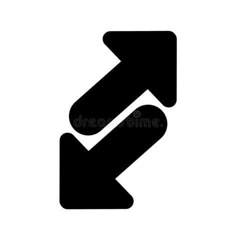 black arrows bi directional up and down icon cursor logo stock