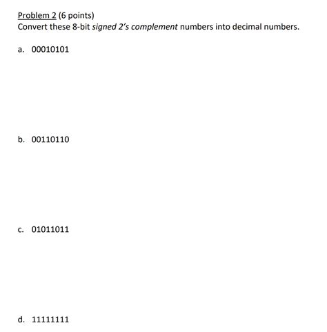 solved problem 2 6 points convert these 8 bit signed 2 s