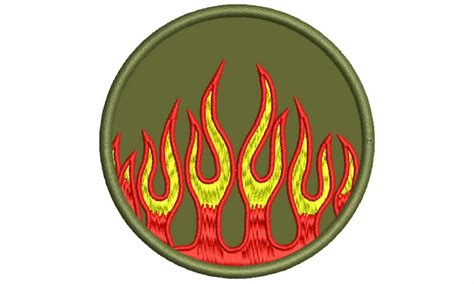 Flames Embroidered Patch 7x7 Cm Patch