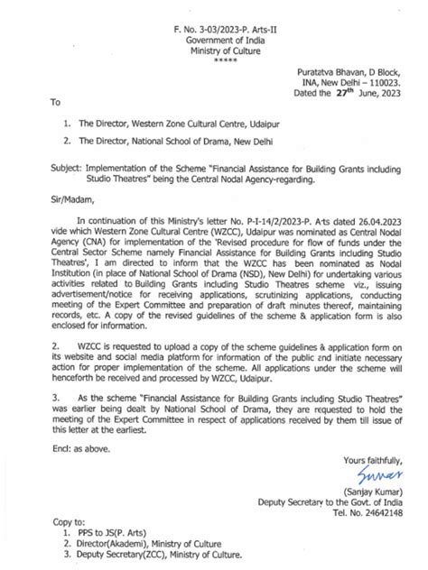 Letter For Implementation Of Bg Scheme Project Pdf