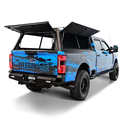 Exp Truck Cap With Solid Front Glass Matte Black 16 14685 Westin
