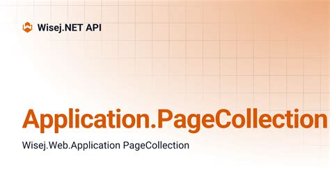 Application Pagecollection Wisej Net Api