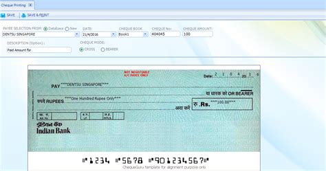 Issue Check In Cheque Printing Software Without Voucher