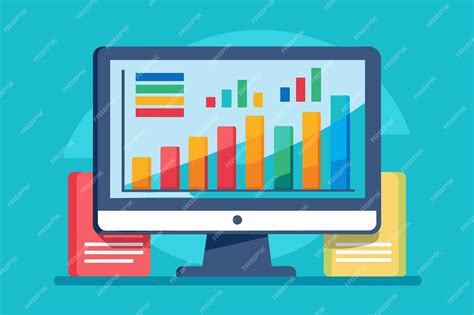 A Modern Desktop Computer Is Displaying A Colorful Bar Graph With Data Analysis It Also Shows