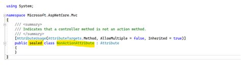 C How To Set Nonaction Attribute On Some Actions Of Aspnet Core 5 Web Api In Startup