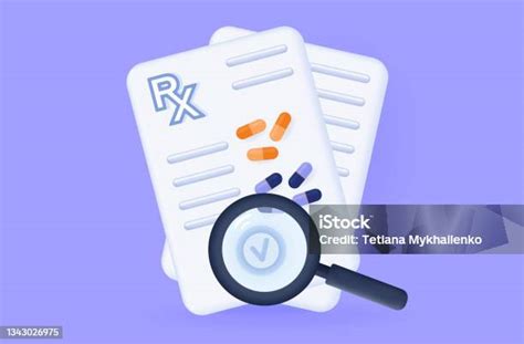 3d 처방 패드 Rx 종이 인증 제어 검사 검색 진단 약물과 의료 양식 알 약의 복용량을 처방의 개념 처방전에 스탬프와 캡슐 벡터 0명에 대한 스톡 벡터 아트 및 기타
