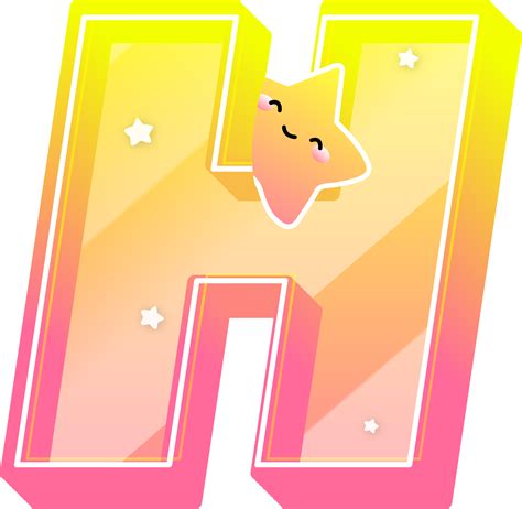 Letter H Cute Star Alphabet Lettering 49808368 Png