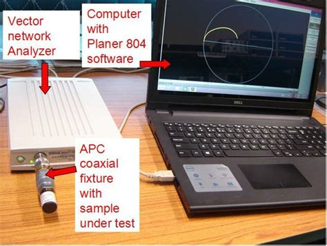 experimental measurement set up consisting of hardware vna fixture