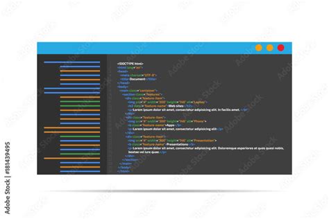 HTML Code Website Coding Programming Concept Vector Illustration Stock Vector Adobe Stock