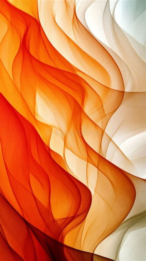 Abstract Flowing Orange And Beige Fabric With Soft Lighting Artistic Wave Pattern Modern
