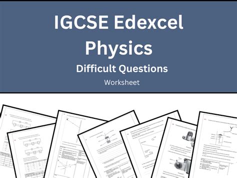 Igcse Edexcel Physics Hard Questions Worksheet Teaching Resources