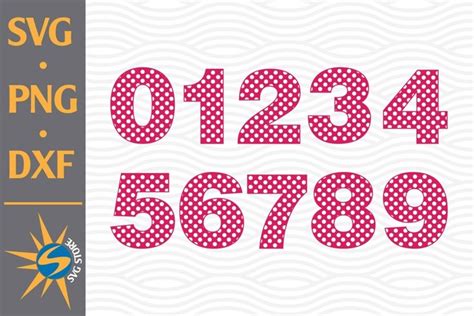 Dot Polka Numbers SVG PNG DXF Digital Files Include