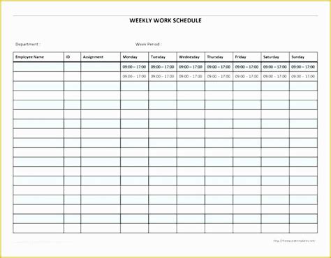 Free Monthly Employee Work Schedule Template Excel Tolfcross