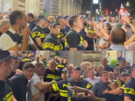 კახა კალაძის საარჩევნო შტაბთან საპროტესტო აქცია მიმდინარეობს ადგილზე დაპირისპირება იყო