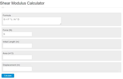 Shear Modulus Calculator Formula Calculator Academy