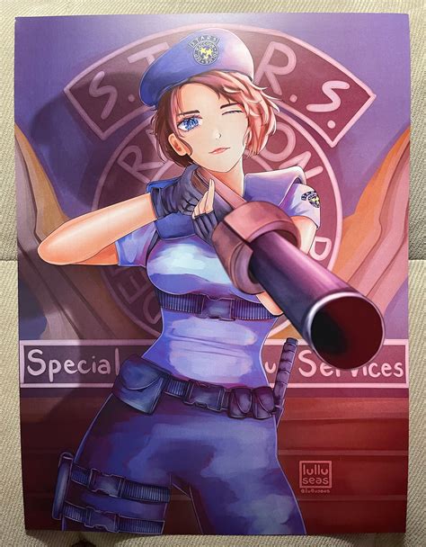 Jill Valentine Stars 9x12 Print Resident Evil Etsy