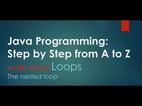 Nested Loops Example Java Programming Step By Step From A To Z YouTube