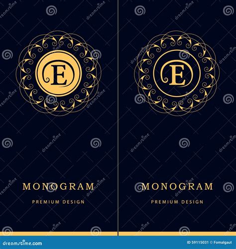 Monogram Design Elements Graceful Template Letter Emblem Sign E Stock