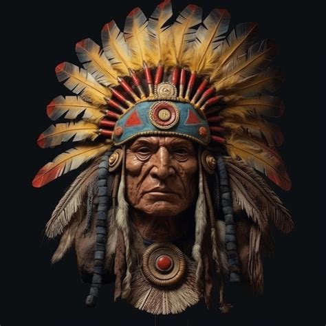 Premium Ai Image Apache Chief Illustration