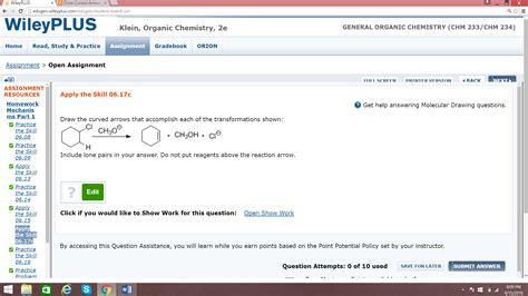 Solved Cdraw Curved Arrow Wileyplus C Edugen