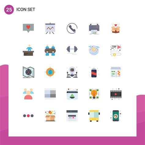 Set Of 25 Modern Ui Icons Symbols Signs For Surprize Box Phone T Hardware Editable Vector