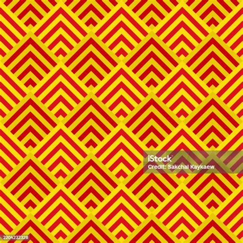 카탈로니아 국기의 갈매기 모양 화살표 패턴입니다 기하학적 배경입니다 벡터 일러스트 레이 션 0명에 대한 스톡 벡터 아트 및 기타