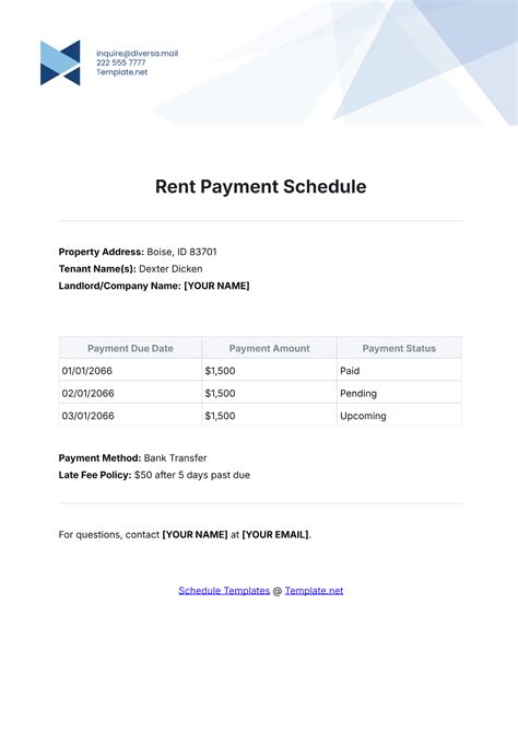 Free Billing Schedule Template To Edit Online