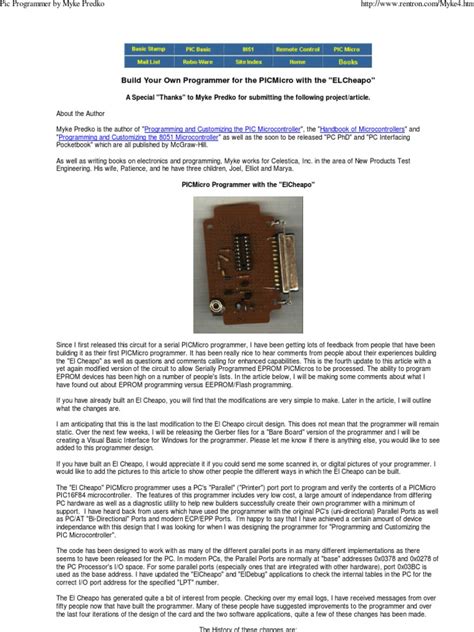 Pic Programmer By Myke Predko Pdf Pic Microcontroller Power Supply