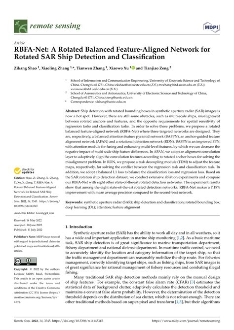 Pdf Rbfa Net A Rotated Balanced Feature Aligned Network For Rotated