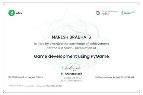 Nareshbrabha S On Linkedin Guvigeeknetworks Gamedevelopment Python
