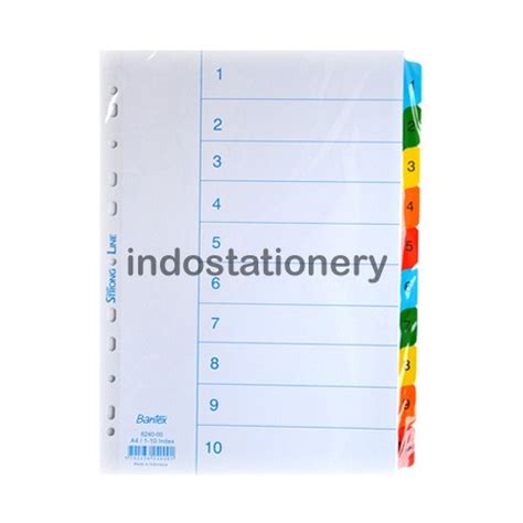 Jual Index Divider Bantex 6240 00 Size A4 Mylar 1 10 Index Divider Jakarta Barat