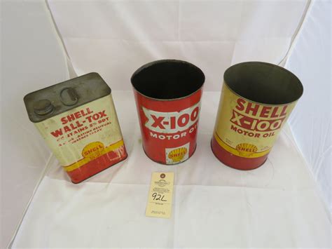 Lot 92l Shell Oil Can Grouping Vanderbrink Auctions