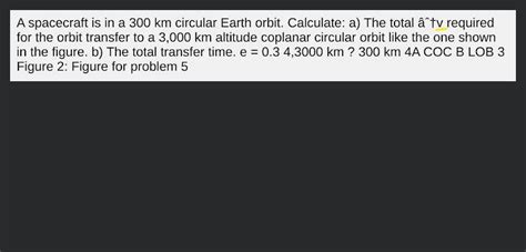 A Spacecraft Is In A 300 Km Circular Earth Orbit Calculate A The Total