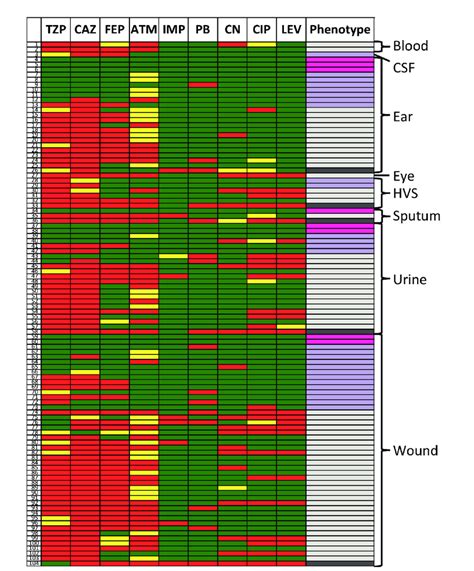 Heat Map Showing The Response Of Individual Isolates To Download Scientific Diagram