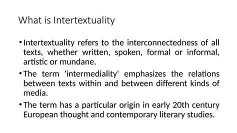 The Concept Of Intertextuality In Research Ppt