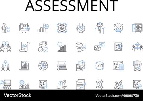 Assessment Line Icons Collection Appraisal Vector Image