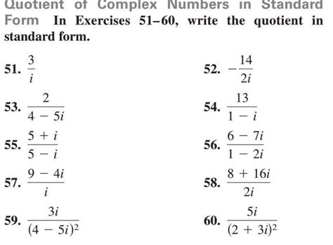 solved can you do number 54quotient of complex numbers in