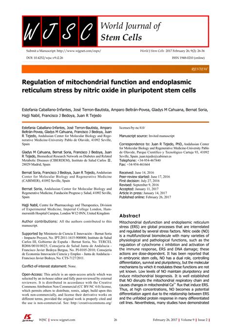 Pdf Regulation Of Mitochondrial Function And Endoplasmic Reticulum
