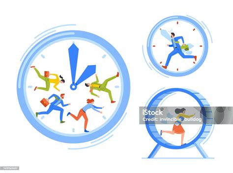 귀중한 생명 자원 개념으로서의 시간 거대한 알람 시계에서 빨리 달리는 사업가 서둘러 직장에서 서두르다 개념에 대한 스톡 벡터 아트 및 기타 이미지 Istock
