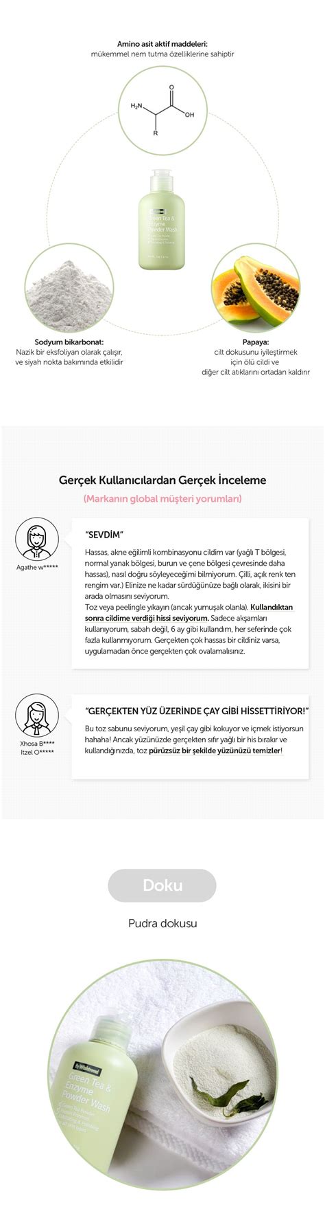 By Wishtrend - Green Tea & Enzyme Powder 70gr - Yıkama Tozu – Korendy