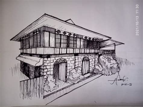 Bahay Na Bato Drawing