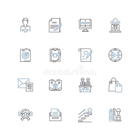 Labeling Line Icons Collection Sorting Identifying Categorizing